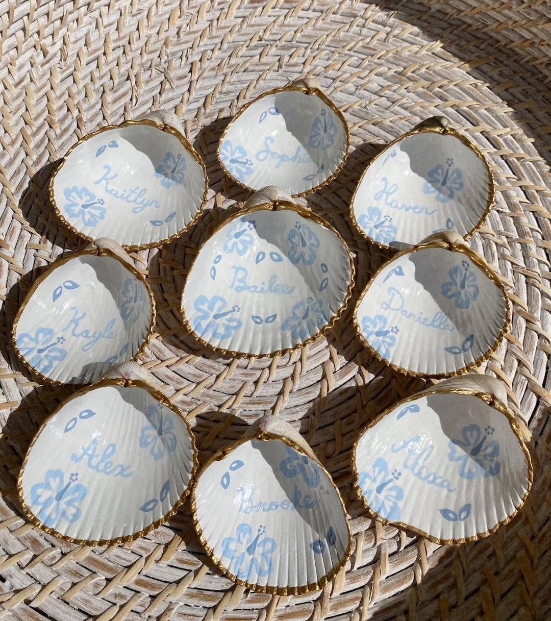 Custom Painted Calligraphy Shells- Weddings, Bachelorettes, Gifts ...