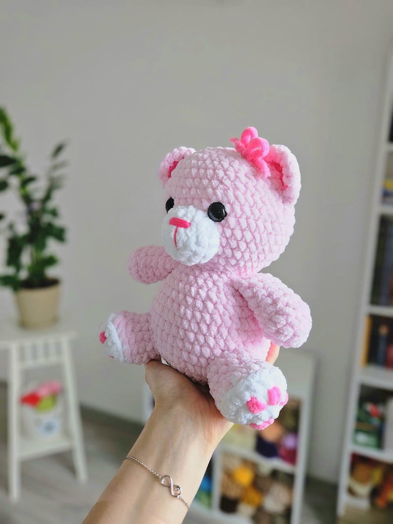 Pinky the Bear PDF Crochet Pattern Valentine's Teddy Amigurumi Digital ...