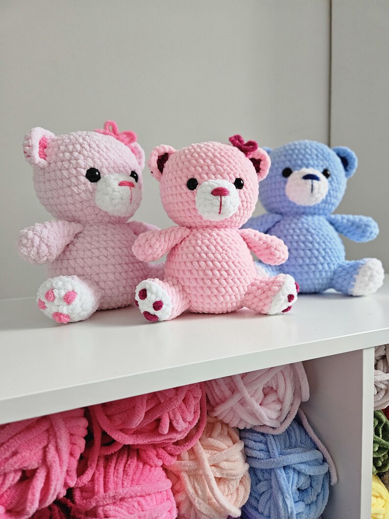 Pinky the Bear PDF Crochet Pattern Valentine's Teddy Amigurumi Digital ...