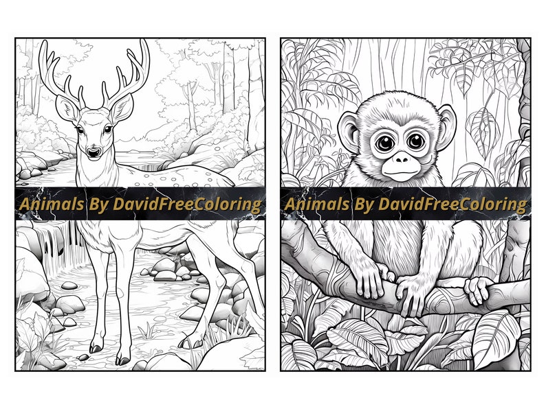 120 Animals Coloring Book Animals Images for Adult Coloring Pages ...