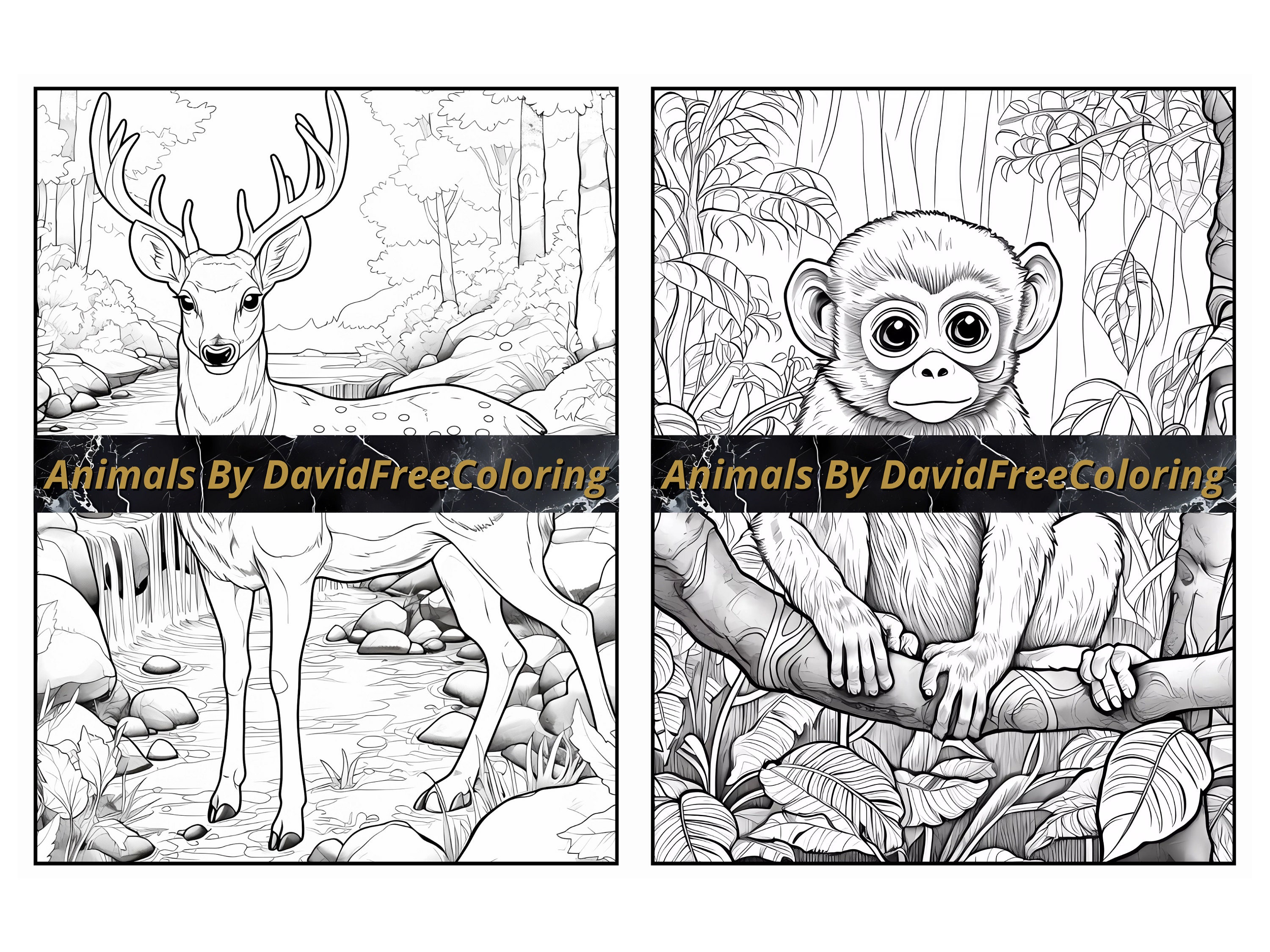 120 Animals Coloring Book Animals Images for Adult Coloring Pages ...