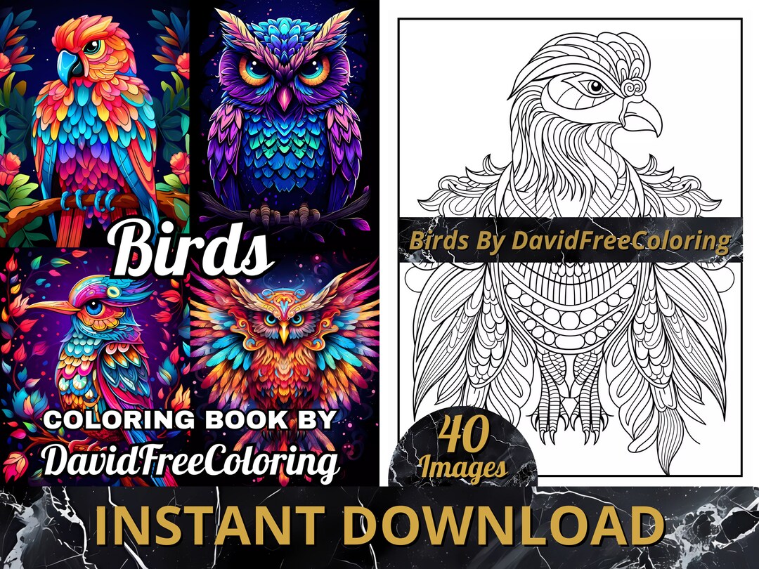 40 Birds Coloring Book Birds Coloring Images for Adult Coloring Pages ...