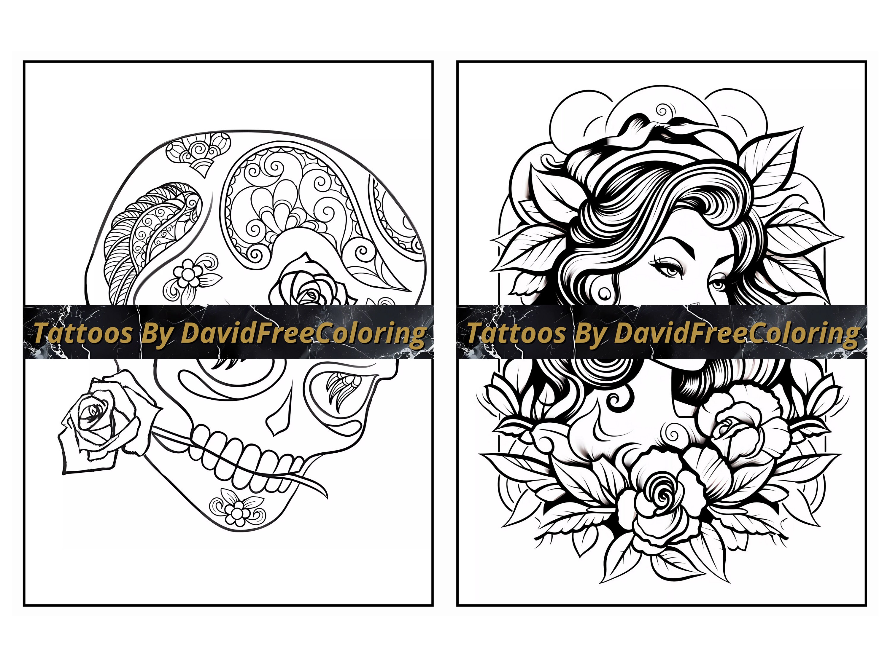 120 Tattoos Coloring Book Tattoos Images for Adult Coloring Pages ...