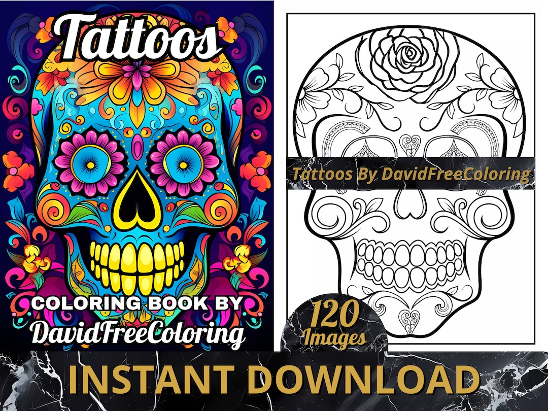 120 Tattoos Coloring Book Tattoos Images for Adult Coloring Pages ...