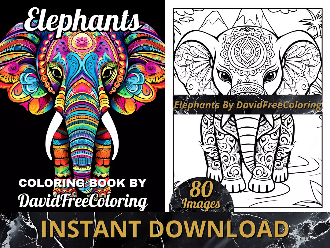 80 Elephant Coloring Book Elephant Image for Adult Coloring Page ...
