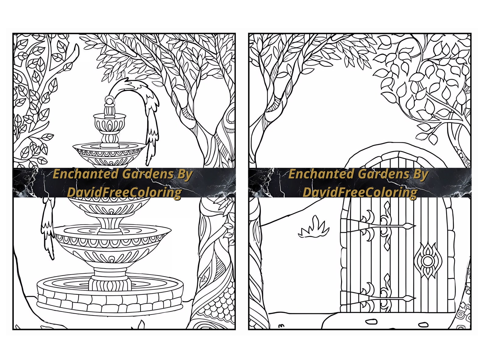 40 Enchanted Gardens Coloring Book Garden Images for Adult Coloring ...