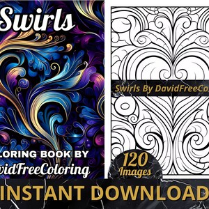 120 Swirls Coloring Book Swirl Patterns Images for Adult Coloring Pages ...