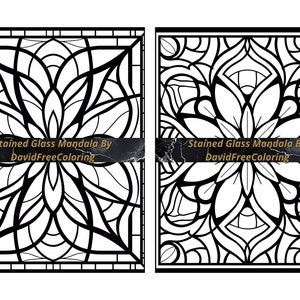 80 Mandala Stained Glass Coloring Book Mandala Image Adult Coloring ...