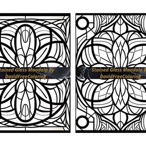 80 Mandala Stained Glass Coloring Book Mandala Image Adult Coloring ...