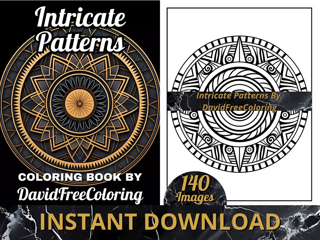 140 Intricate Patterns Coloring Book Pattern Images for Adult Coloring ...