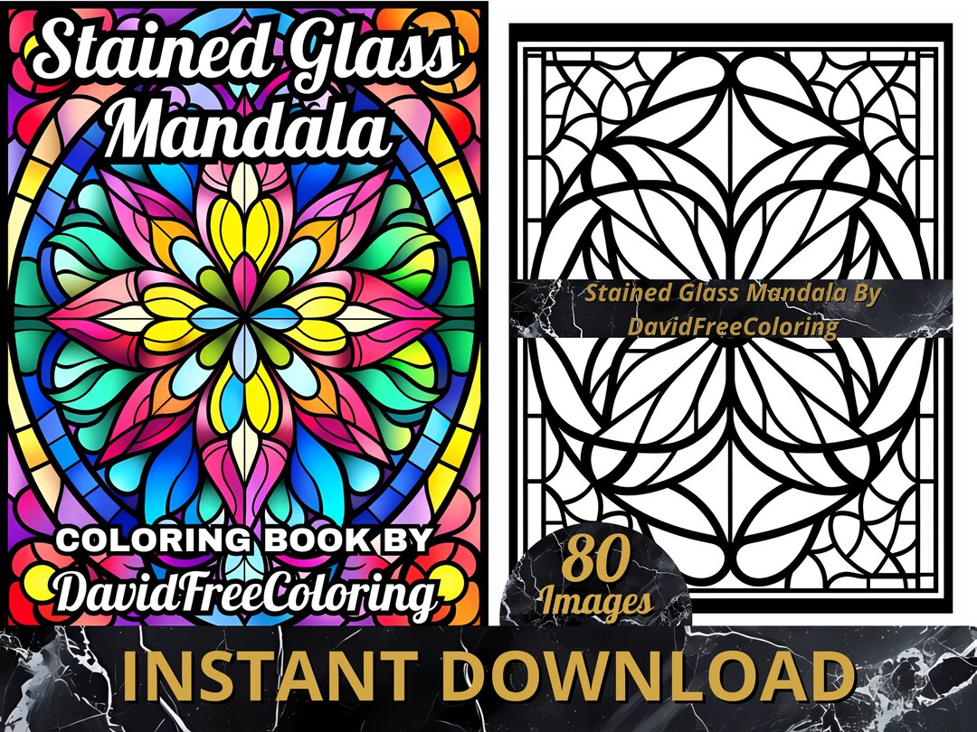 80 Mandala Stained Glass Coloring Book Mandala Image Adult Coloring ...
