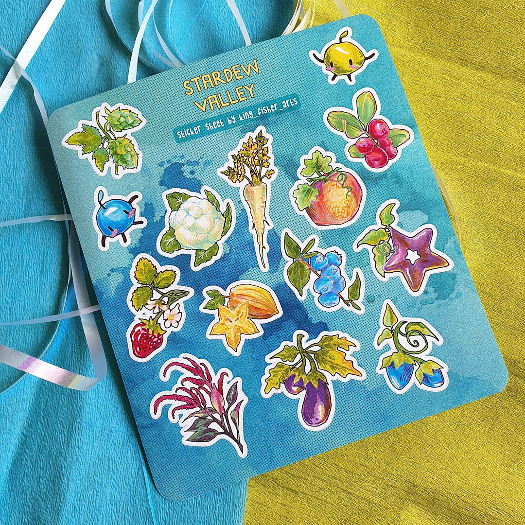 Stardew Valley Crops Bundle Vinyl Sticker Sheet for Journalling and ...