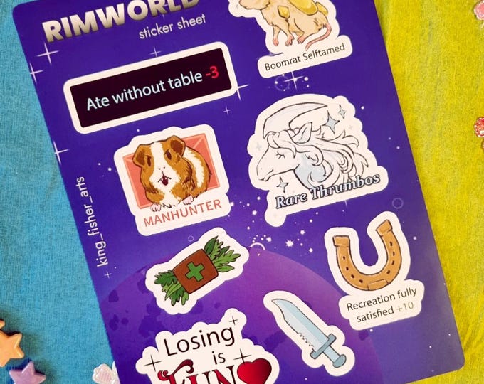Rimworld Meme Vinyl Sticker Sheet - Etsy
