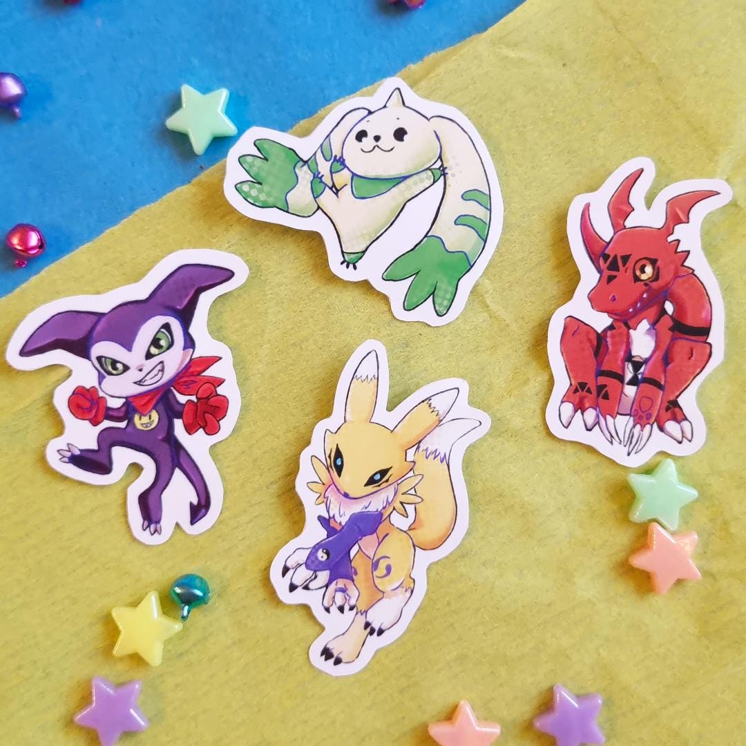 Digimon Tamers Renamon Guilmon Terriermon Impmon Vinyl Stickers - Etsy