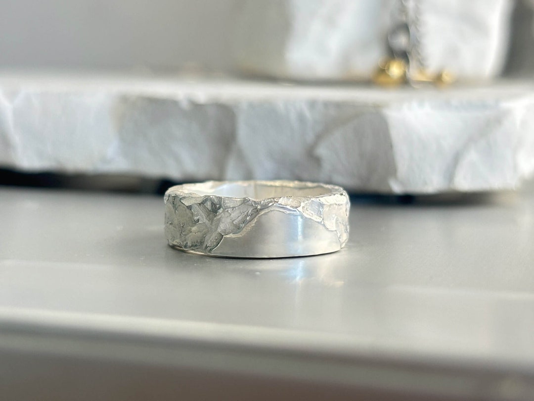 Hand Engraved Iceberg Ring/personalized Ring/sterling Silver Ring/iceberg Ring/men and Women ...