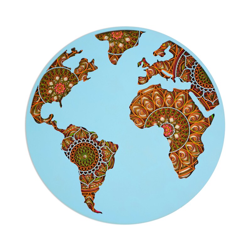 Mandala World Map - Etsy
