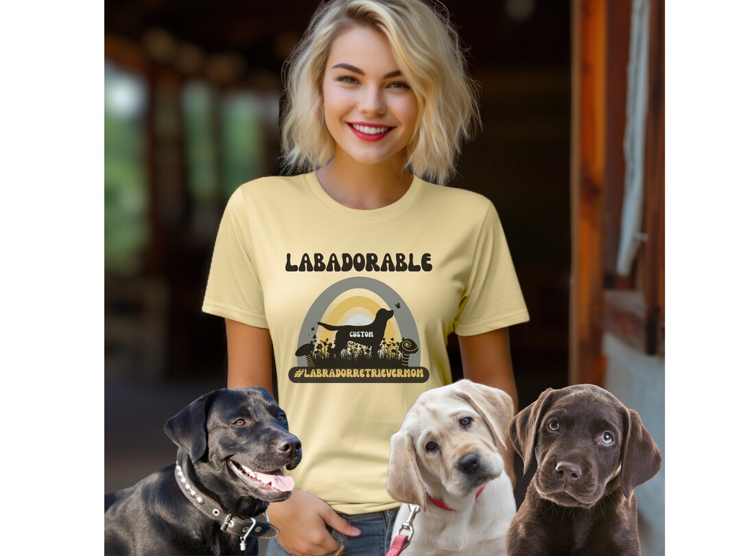 Custom Unisex Garment-dyed T-shirt Custom Colors for Labrador Retriever ...