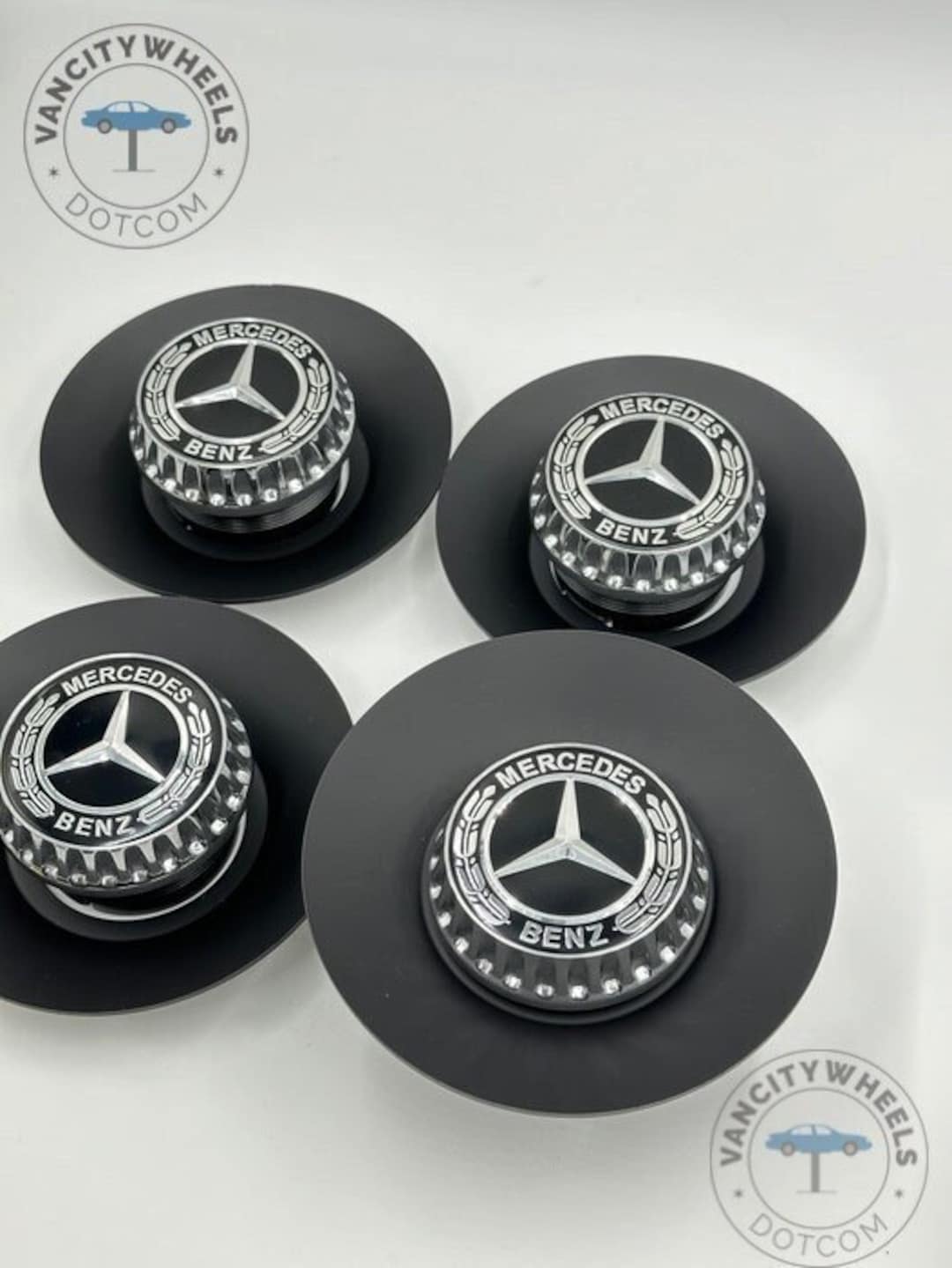 Mercedes Benz Wheel Hubcaps A2224000800 145mm Matte Black, Fit Mercedes ...
