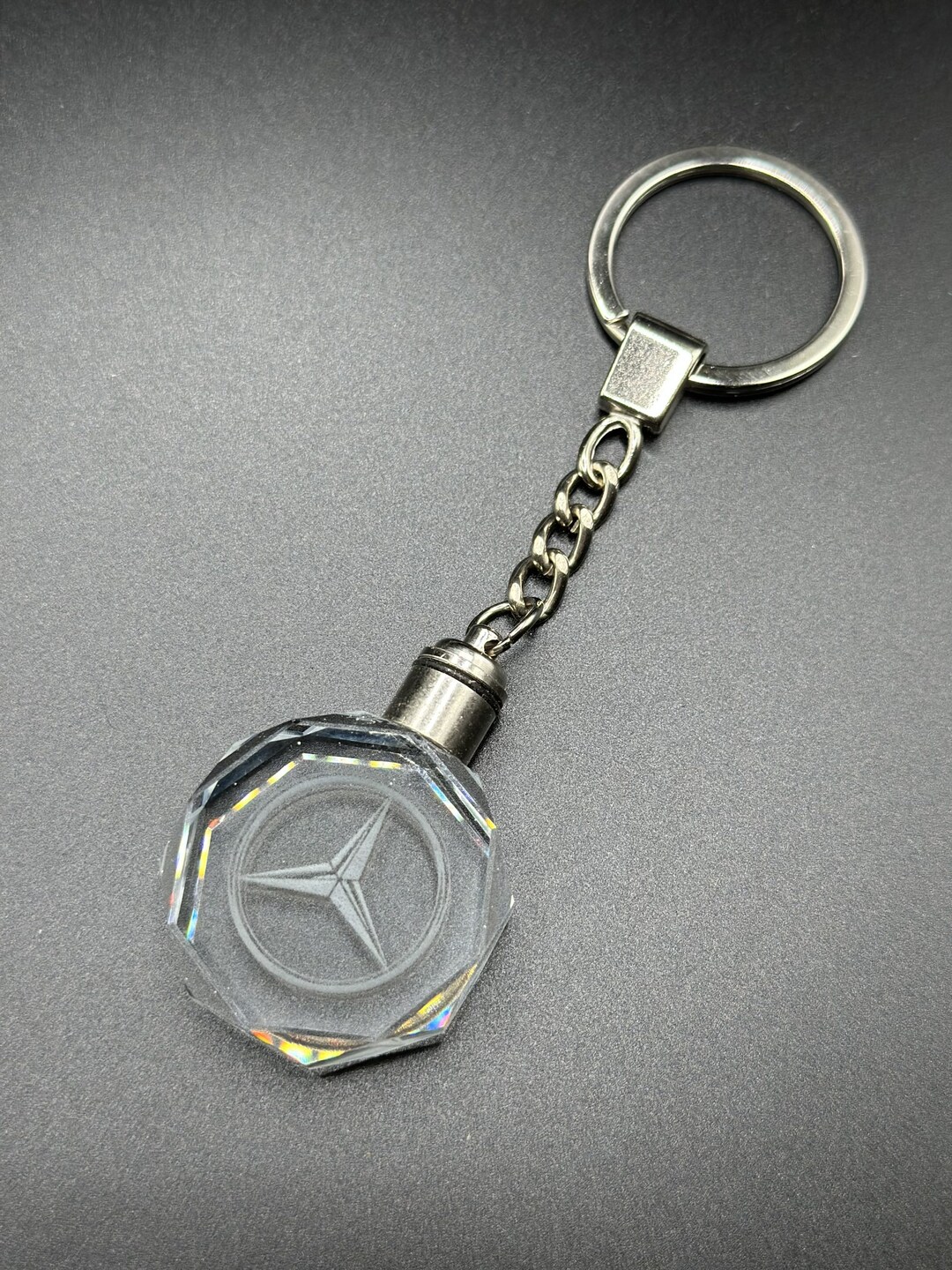 Mercedes Benz Logo LED Crystal Light Cute Keychain Gift for Car Lovers ...