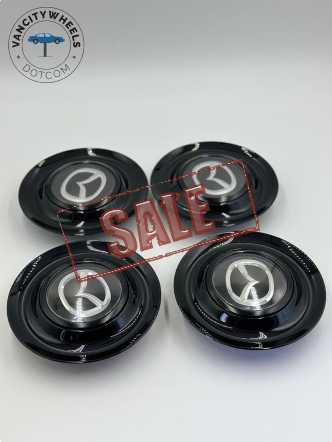 Set of Mazda Black Color Floating Caps, Mazda Floating Center Caps in ...