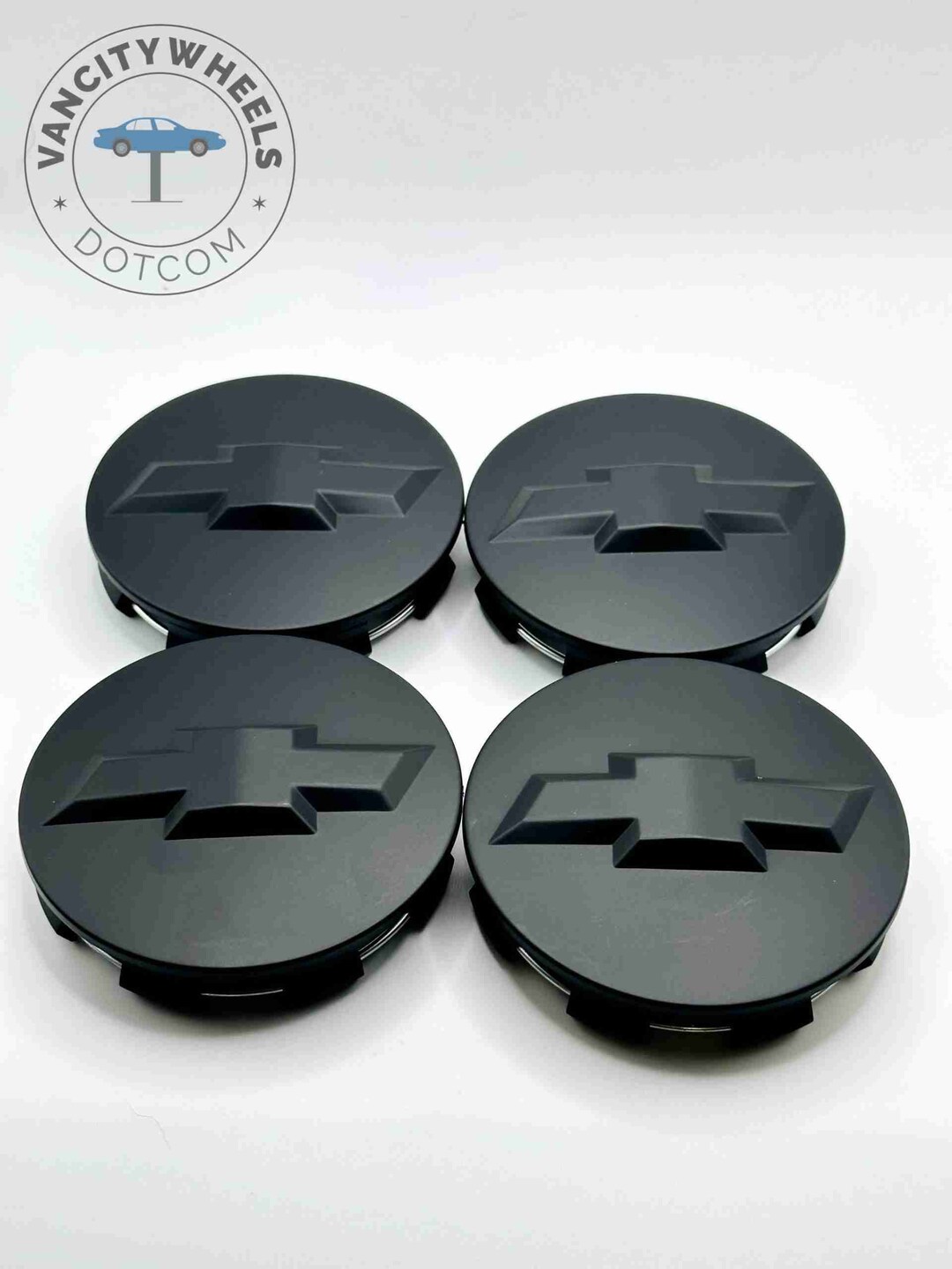 Set of 4 Chevrolet Matte Black Alloy Wheel Center Caps 83mm, Center Hub ...