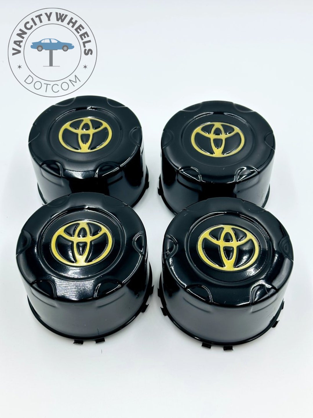 Set of 4 Black/gold Toyota Steel Road Wheel Rim Centre Cap Land Cruiser ...