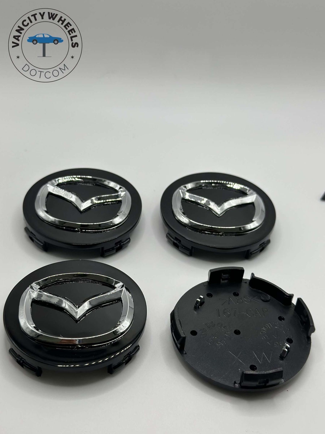 Mazda Black & Chrome Wheel Center Caps Hub Badges Emblem 56mm 4pcs - Etsy