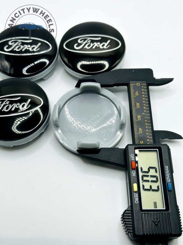 Set of 4 Black Ford Alloy Wheel Center Caps 54mm, Black Center Hub Caps ...