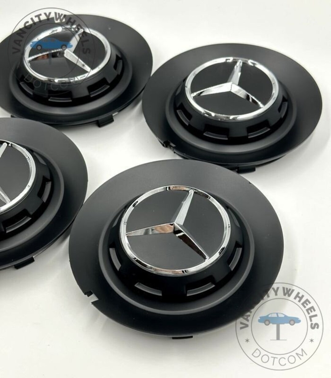 1 Set4pcs Mercedes Benz Wheel Cap BC383 147mm Matte Black, Mercedes ...