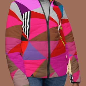 Women Puffer Jacket, Puffy Jacket, Multicolor Puffer Jacket, Original ...