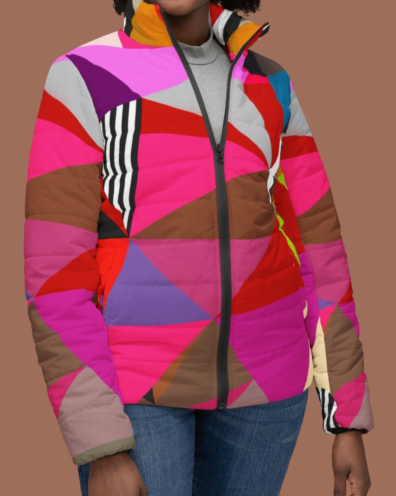 Women Puffer Jacket, Puffy Jacket, Multicolor Puffer Jacket, Original ...