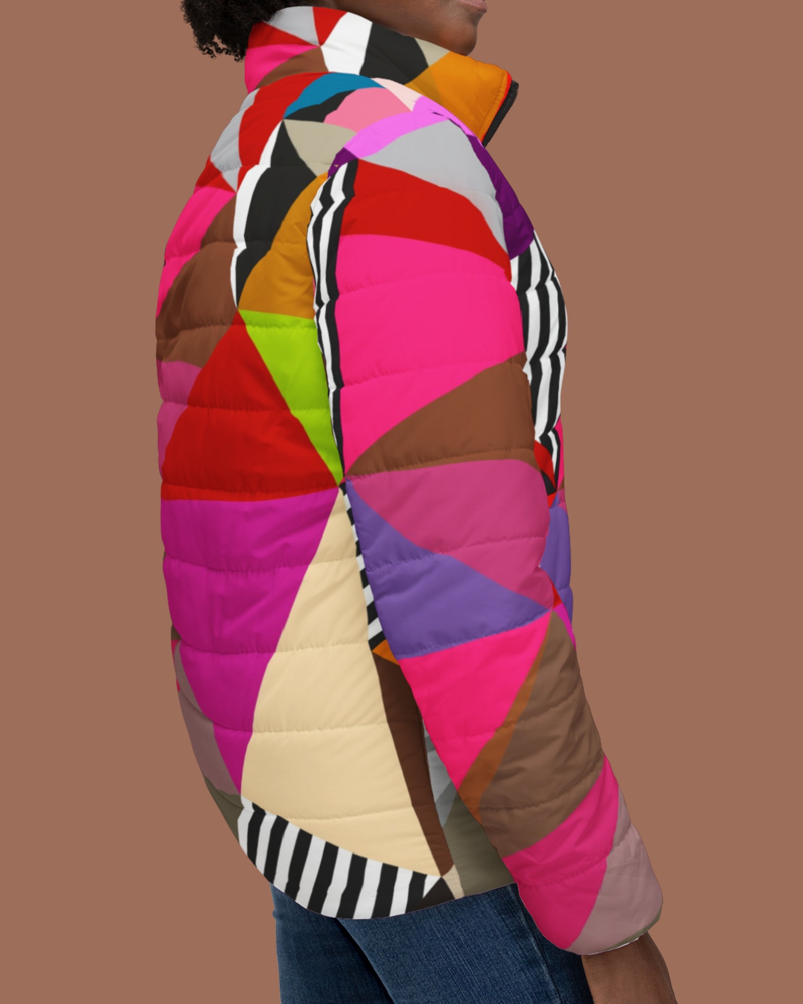 Women Puffer Jacket, Puffy Jacket, Multicolor Puffer Jacket, Original ...