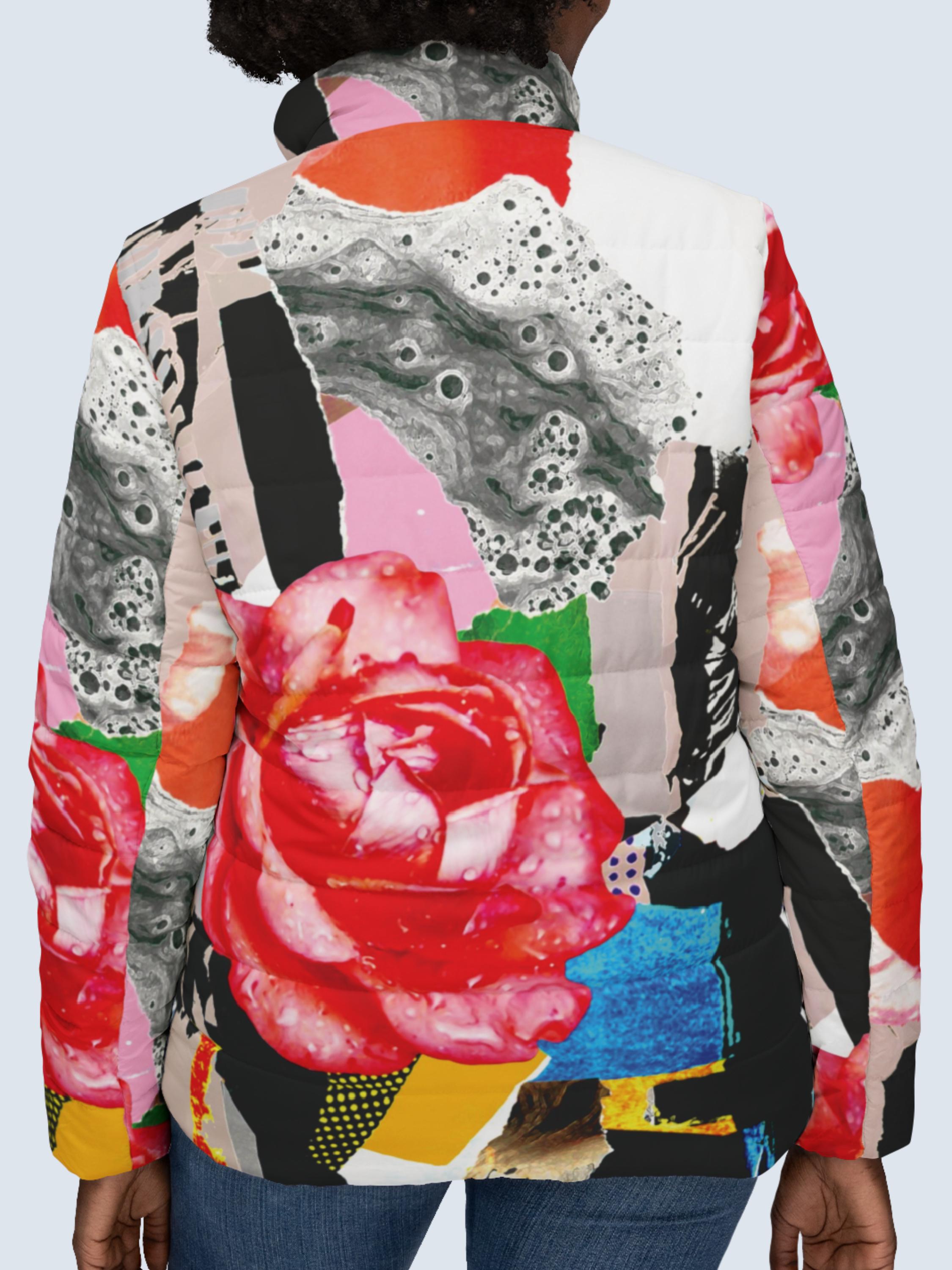 Womens Puffer Jacket Colourful Puffer Jacket Floral Puffer Jacket ...