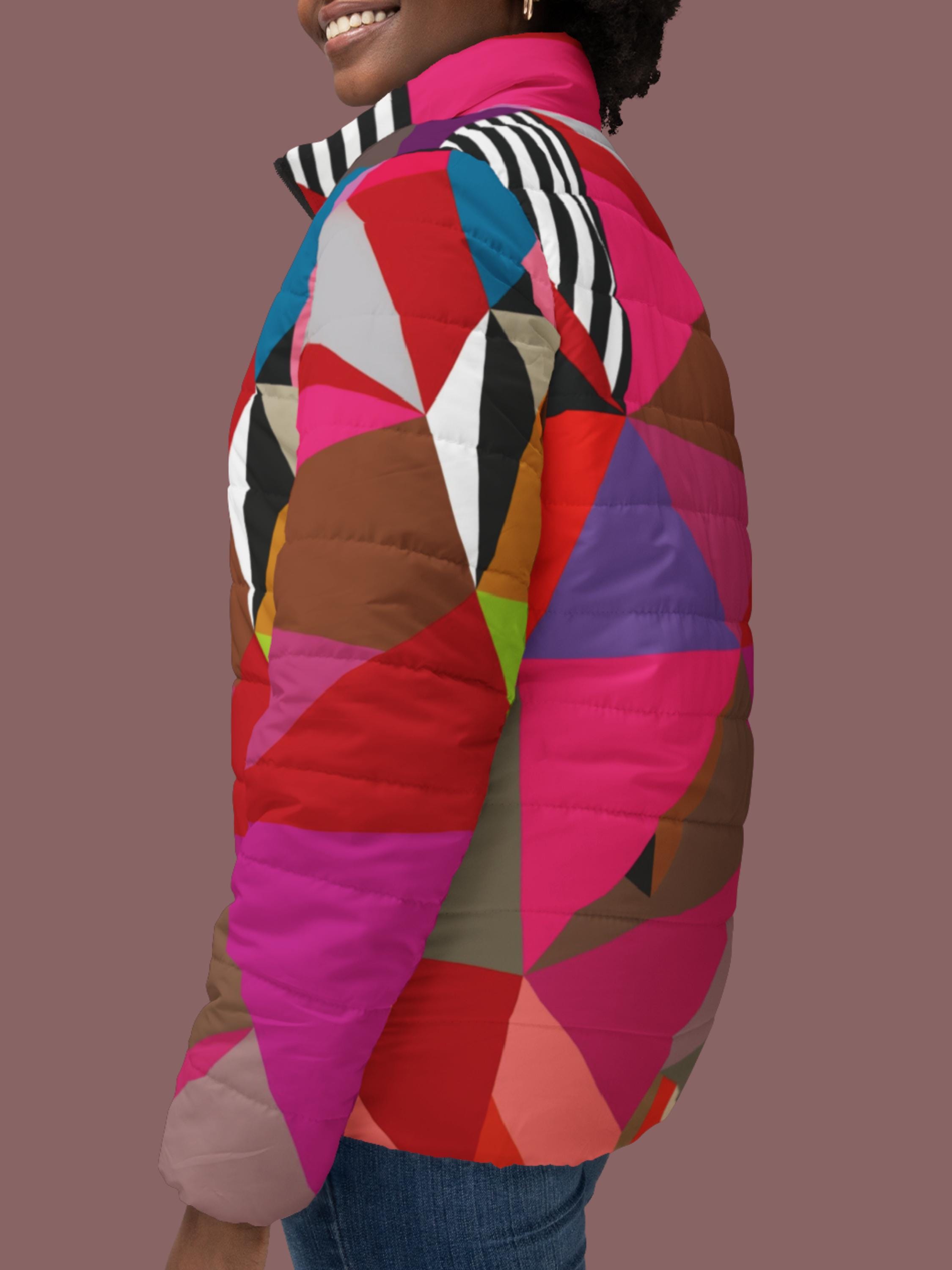 Womens Puffer Jacket, Puffy Jacket, Multicolor Puffer Jacket, Original ...