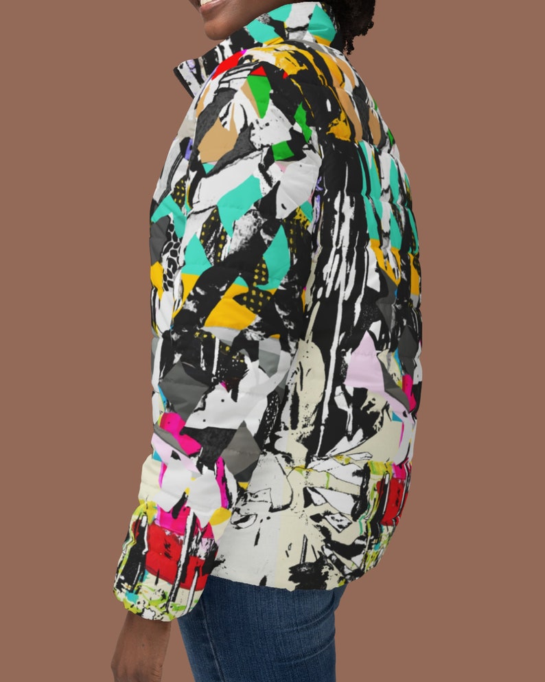 Women Puffer Jacket, Puffy Jacket, Multicolor Puffer Jacket, Original ...