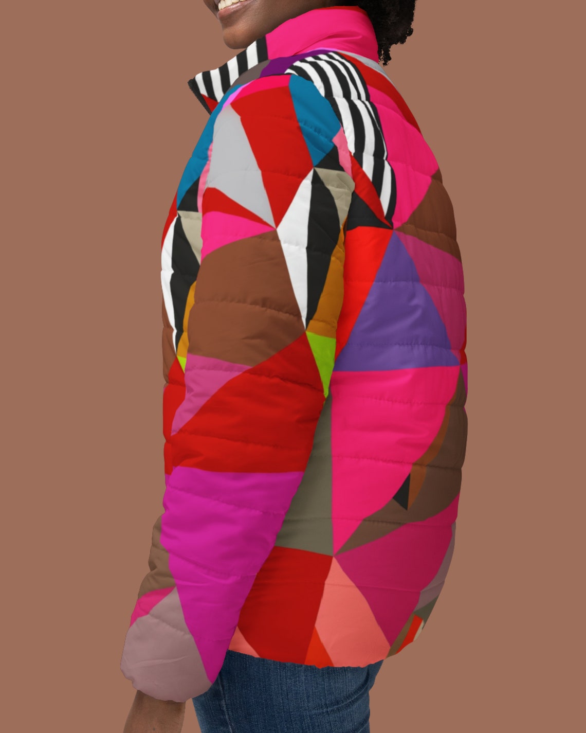 Women Puffer Jacket, Puffy Jacket, Multicolor Puffer Jacket, Original ...