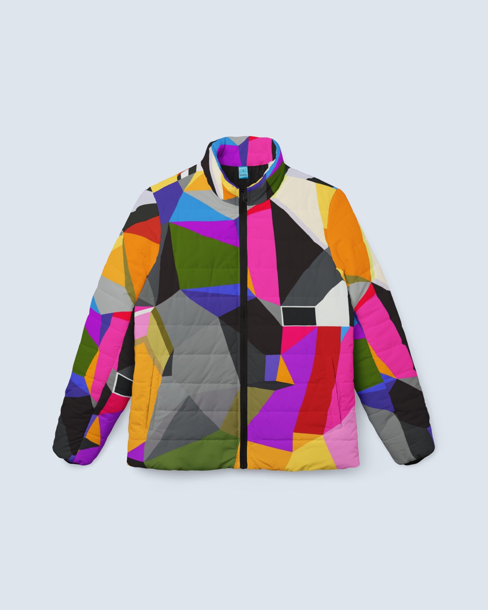 Women Puffer Jacket, Colorful Puffy Jacket, Multicolor Puffer Jacket ...