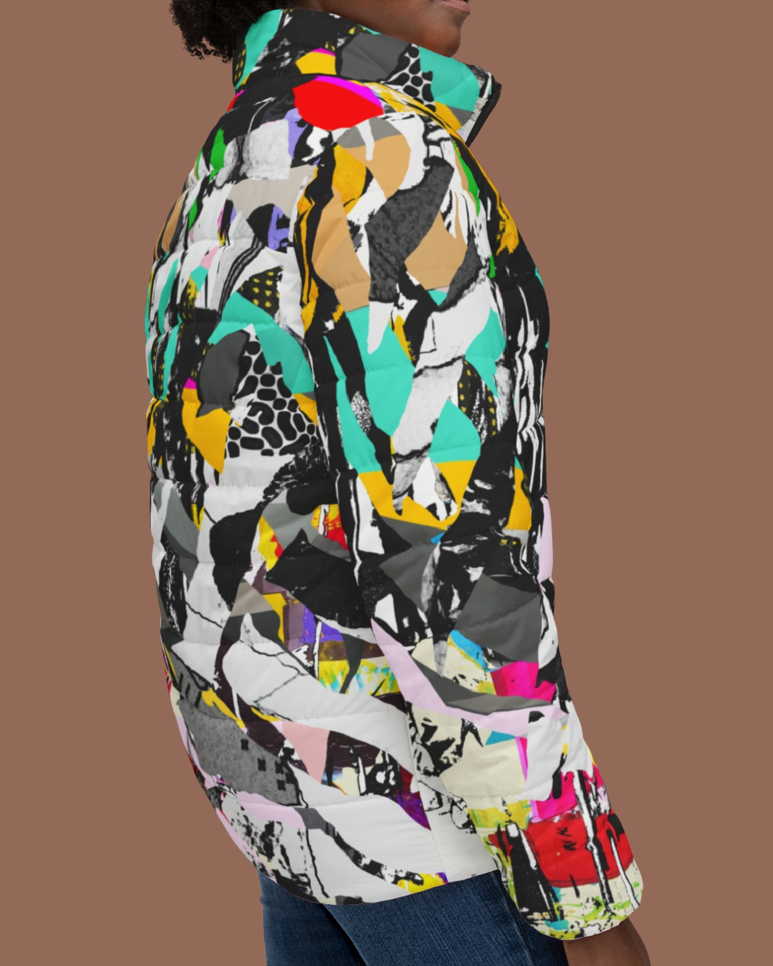 Women Puffer Jacket, Puffy Jacket, Multicolor Puffer Jacket, Original ...