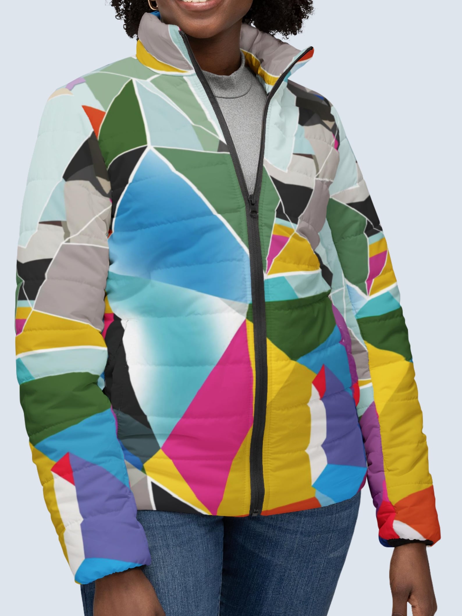 Women Puffer Jacket, Puffy Jacket, Multicolor Puffer Jacket, Original ...