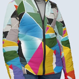 Women Puffer Jacket, Puffy Jacket, Multicolor Puffer Jacket, Original ...