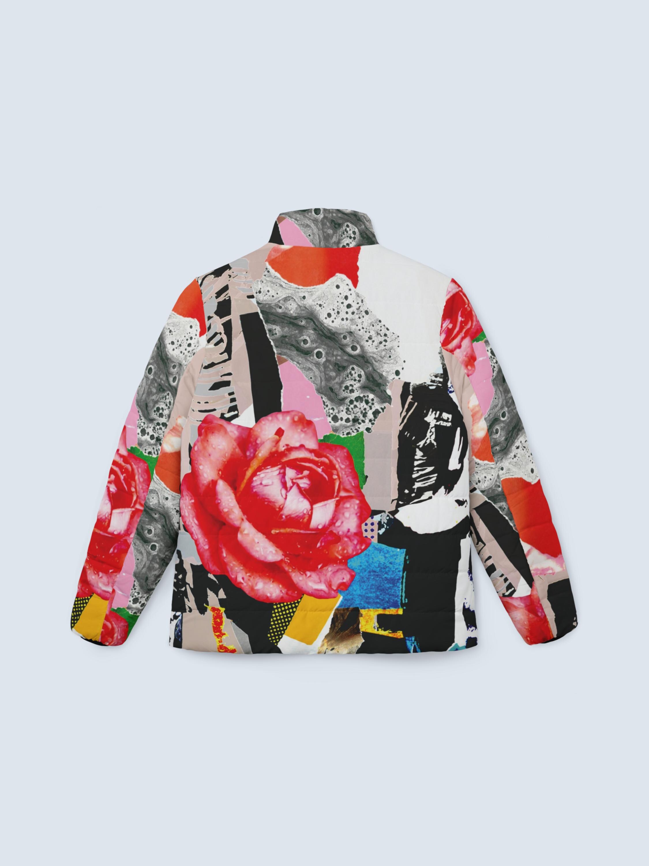 Womens Puffer Jacket Colourful Puffer Jacket Floral Puffer Jacket ...