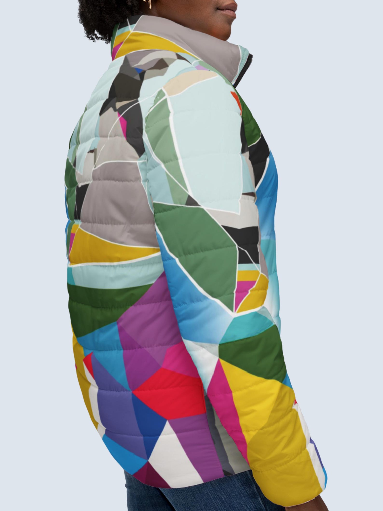 Women Puffer Jacket, Puffy Jacket, Multicolor Puffer Jacket, Original ...