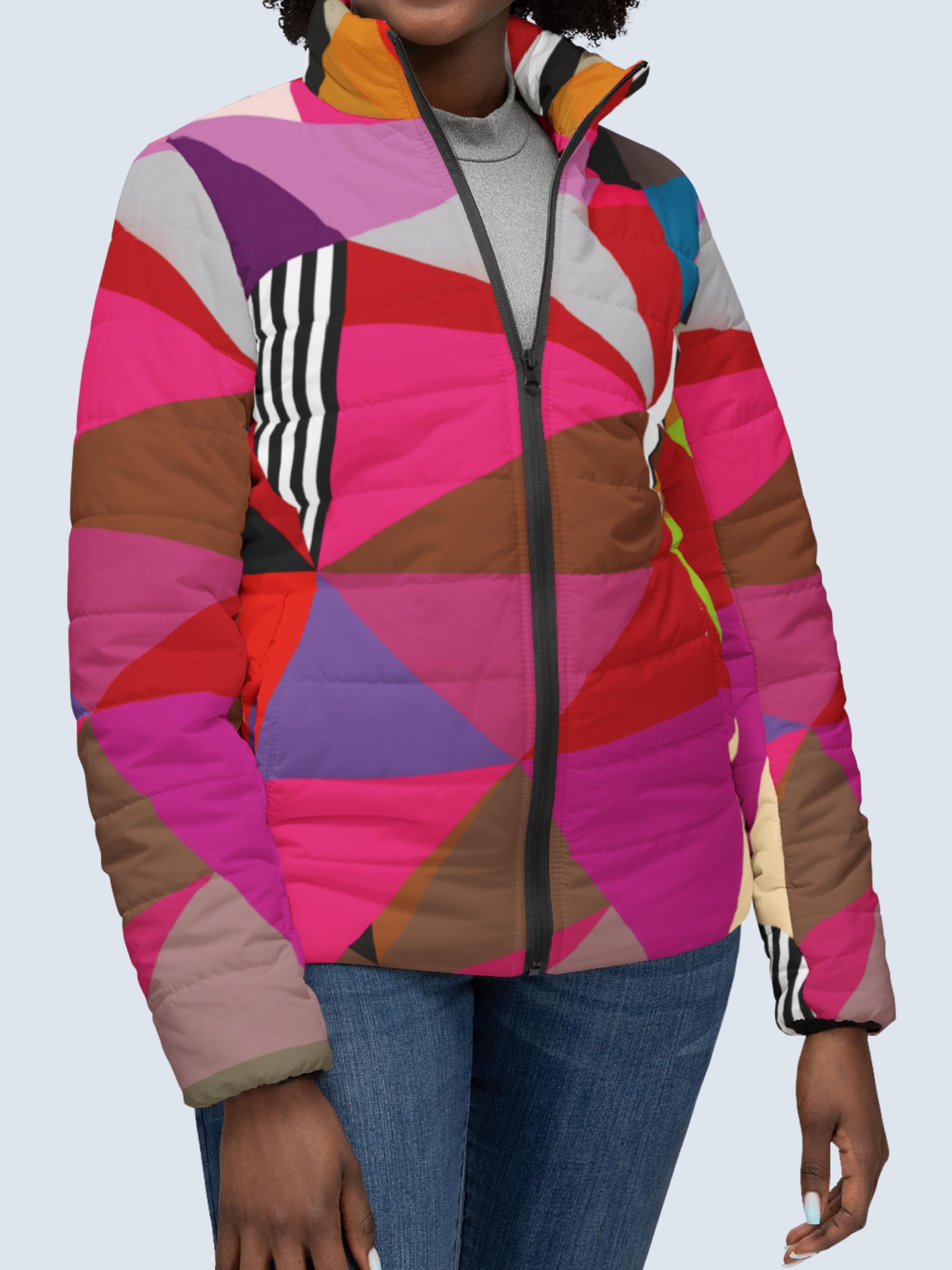 Pink Puffer Jacket for Women Women's Puffer Jacket Multicolored Puffer ...