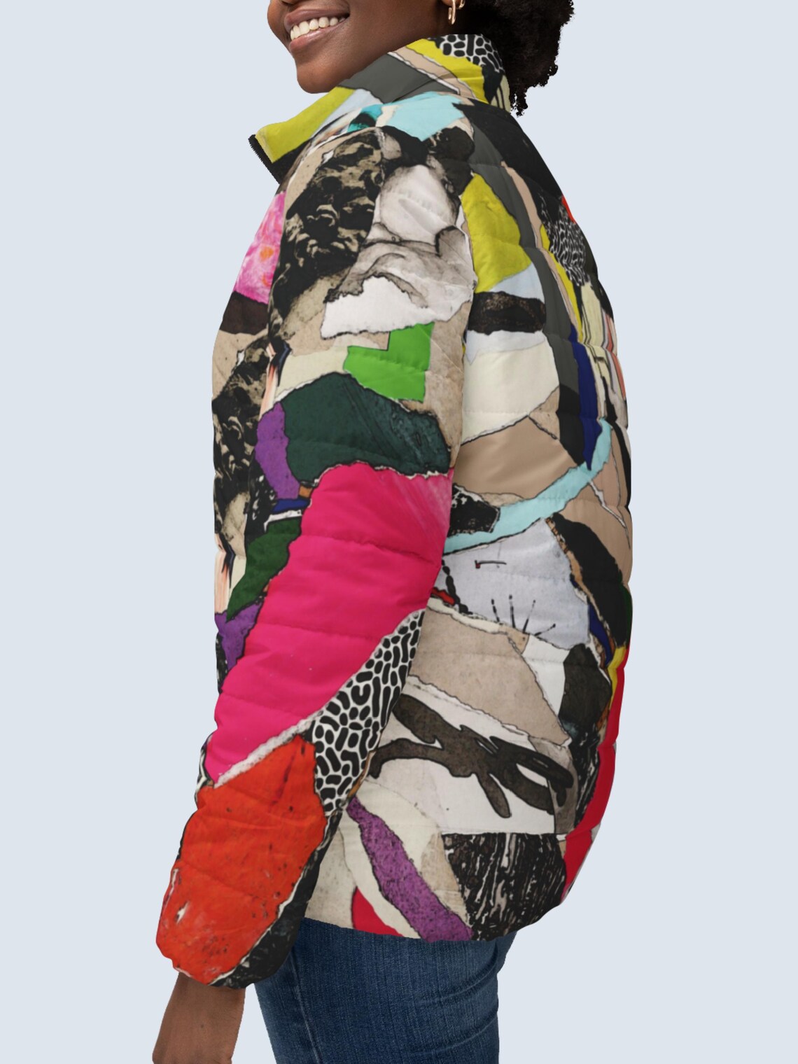 Women's Puffer Jacket Colorful Puffy Jacket for Women Multicolor Puffer ...