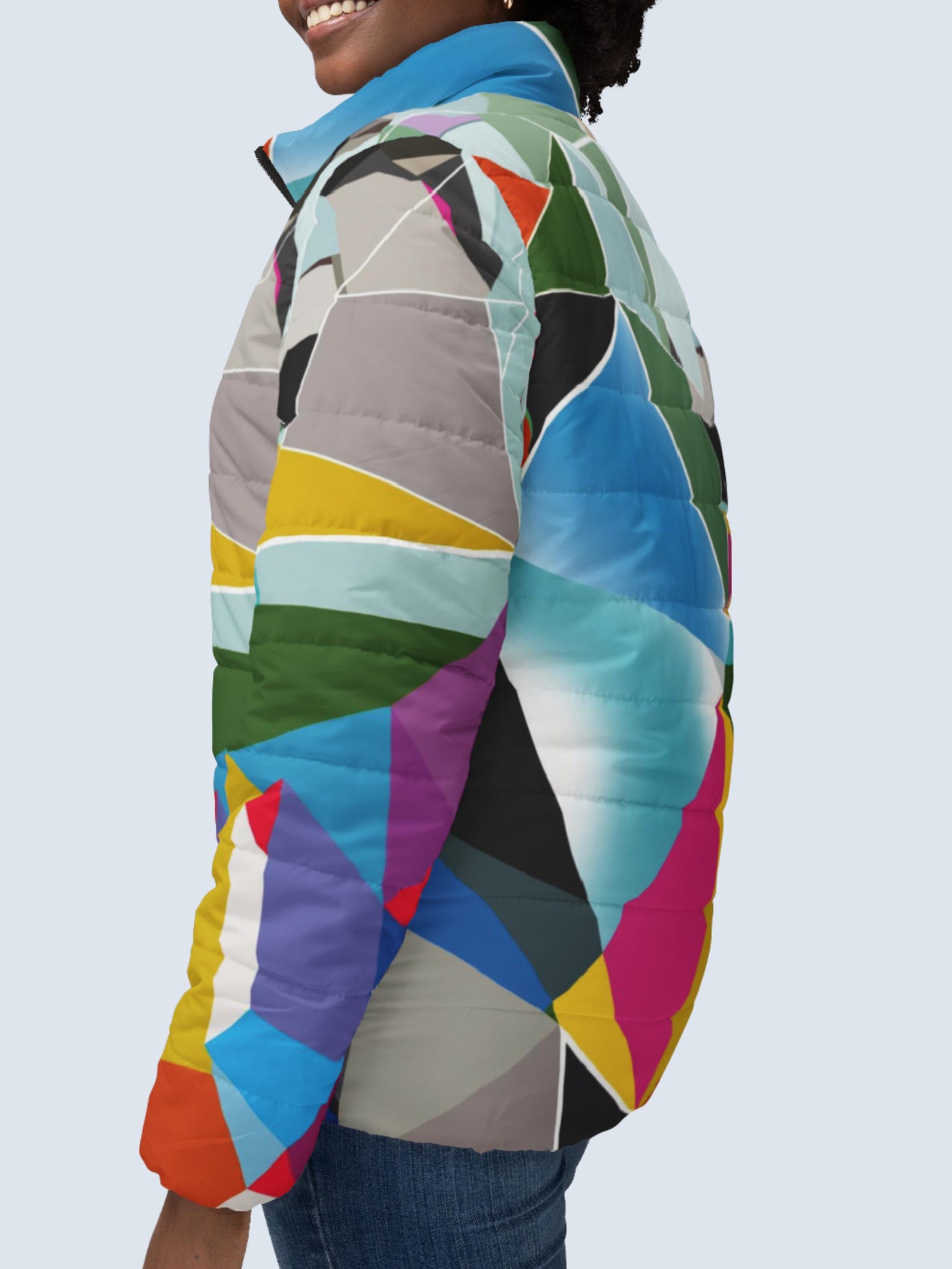 Women Puffer Jacket, Puffy Jacket, Multicolor Puffer Jacket, Original ...