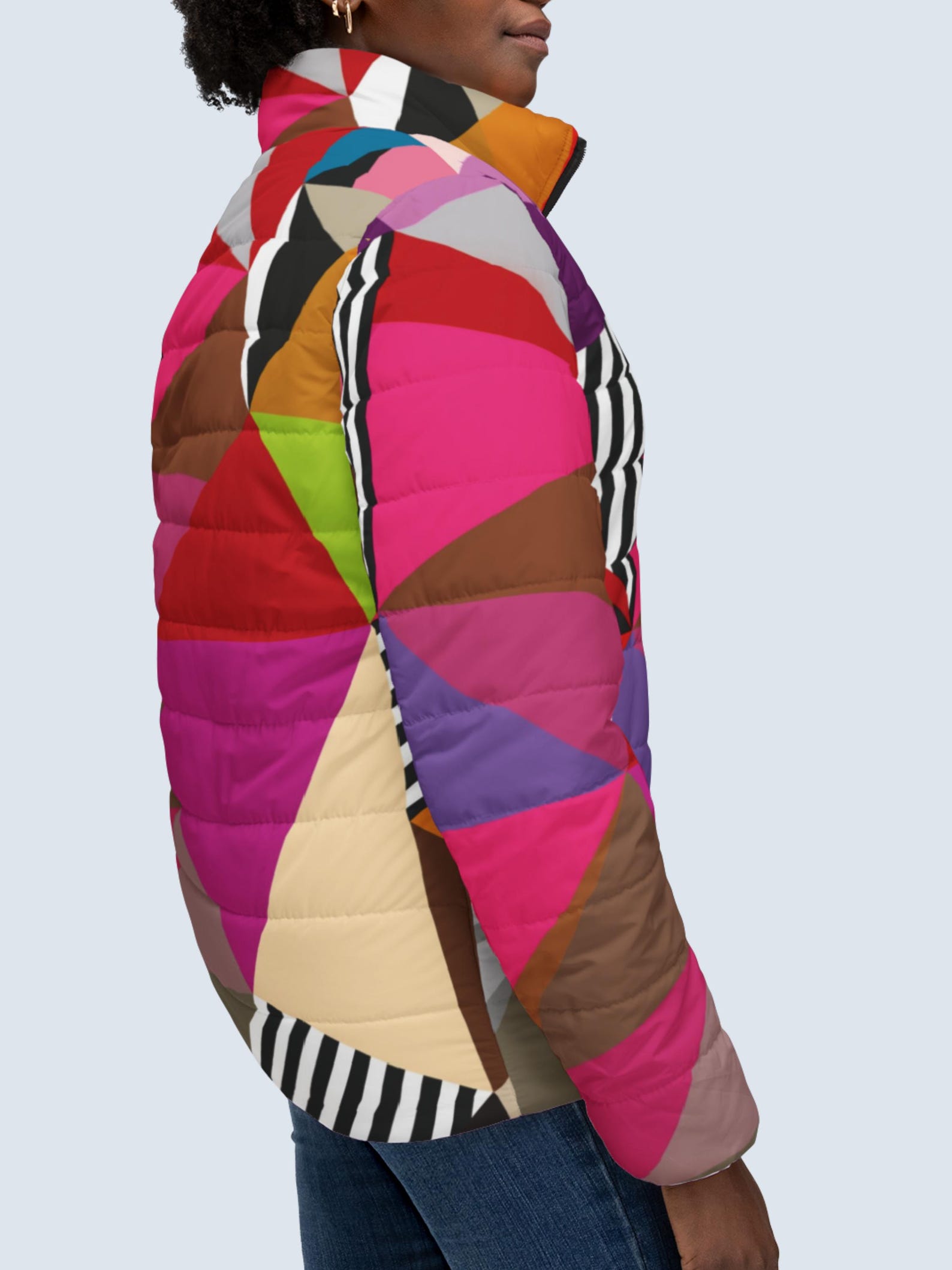 Pink Puffer Jacket for Women Women's Puffer Jacket Multicolored Puffer ...