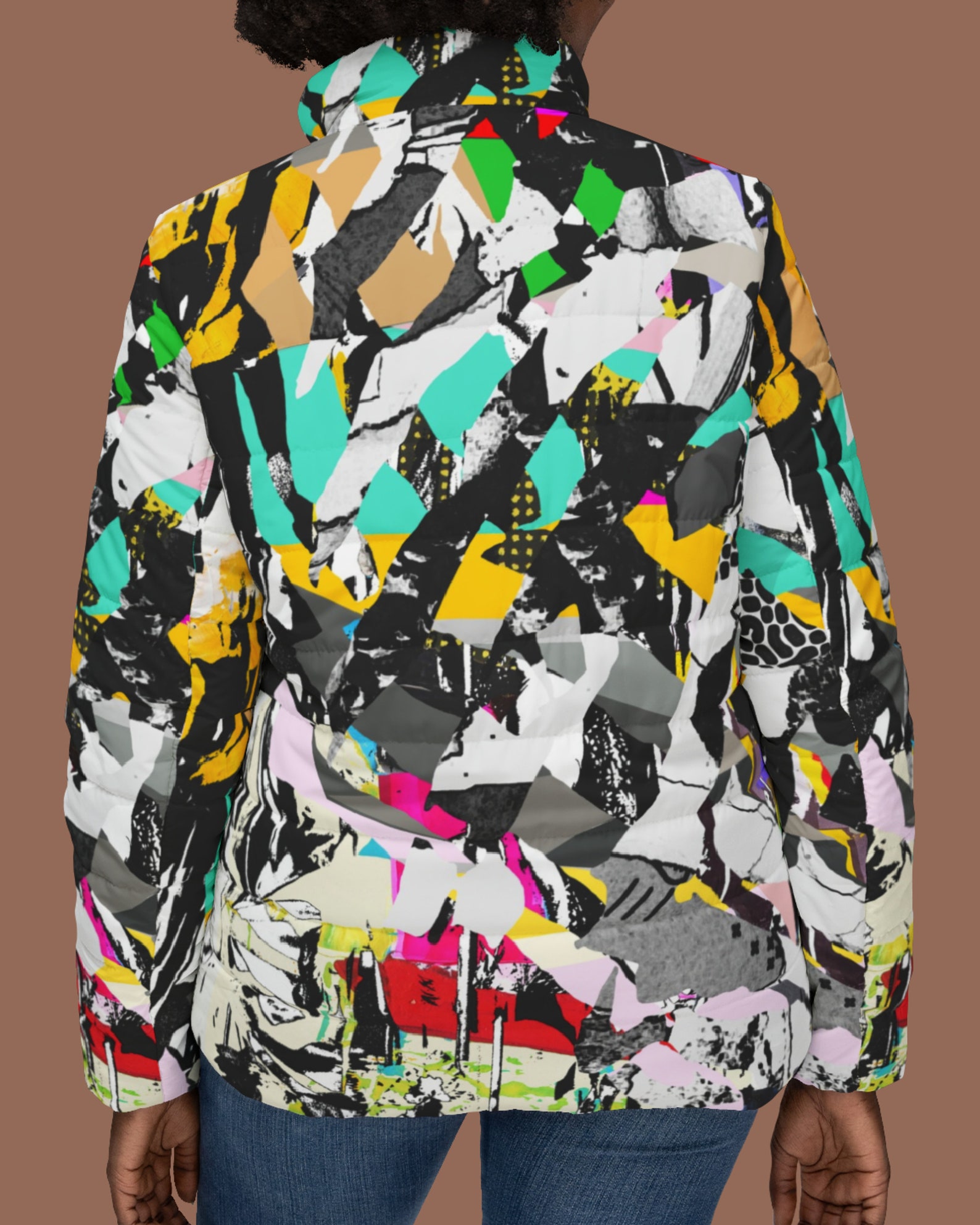 Women Puffer Jacket, Puffy Jacket, Multicolor Puffer Jacket, Original ...