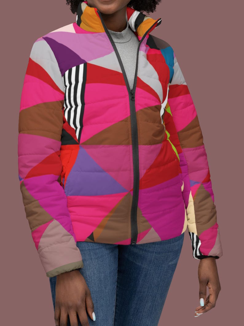 Womens Puffer Jacket, Puffy Jacket, Multicolor Puffer Jacket, Original ...