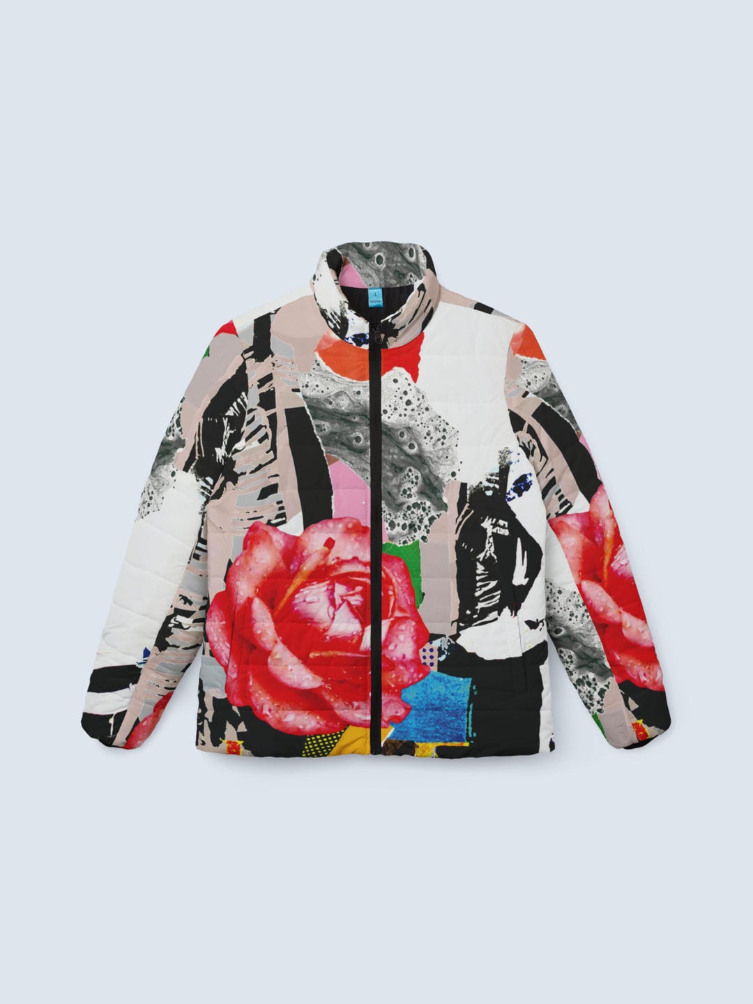 Womens Puffer Jacket Colourful Puffer Jacket Floral Puffer Jacket ...