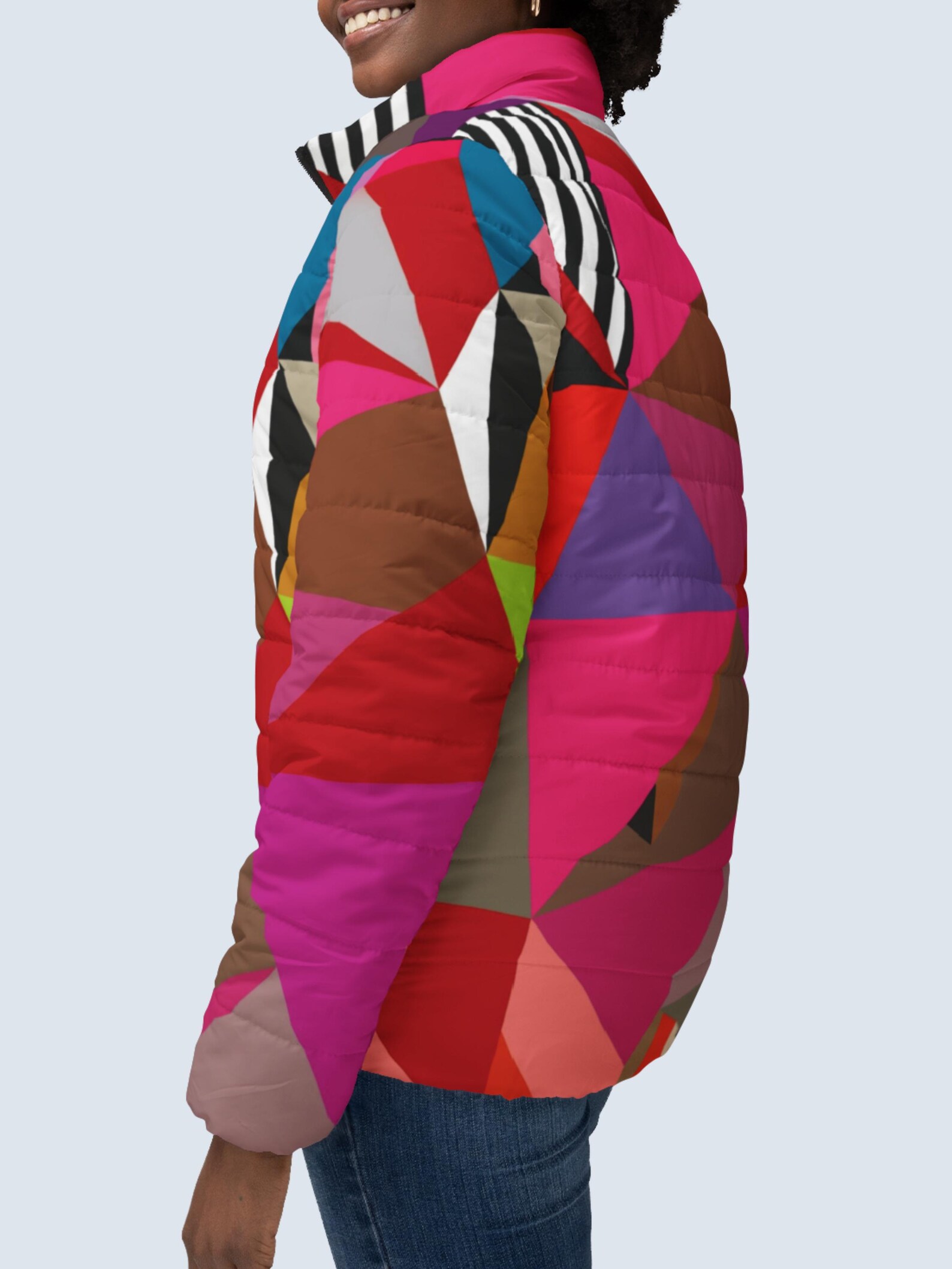 Pink Puffer Jacket for Women Women's Puffer Jacket Multicolored Puffer ...